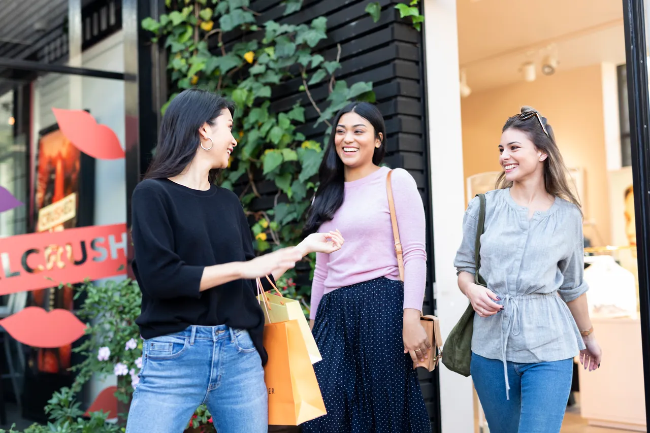 Shopping with girlfriends