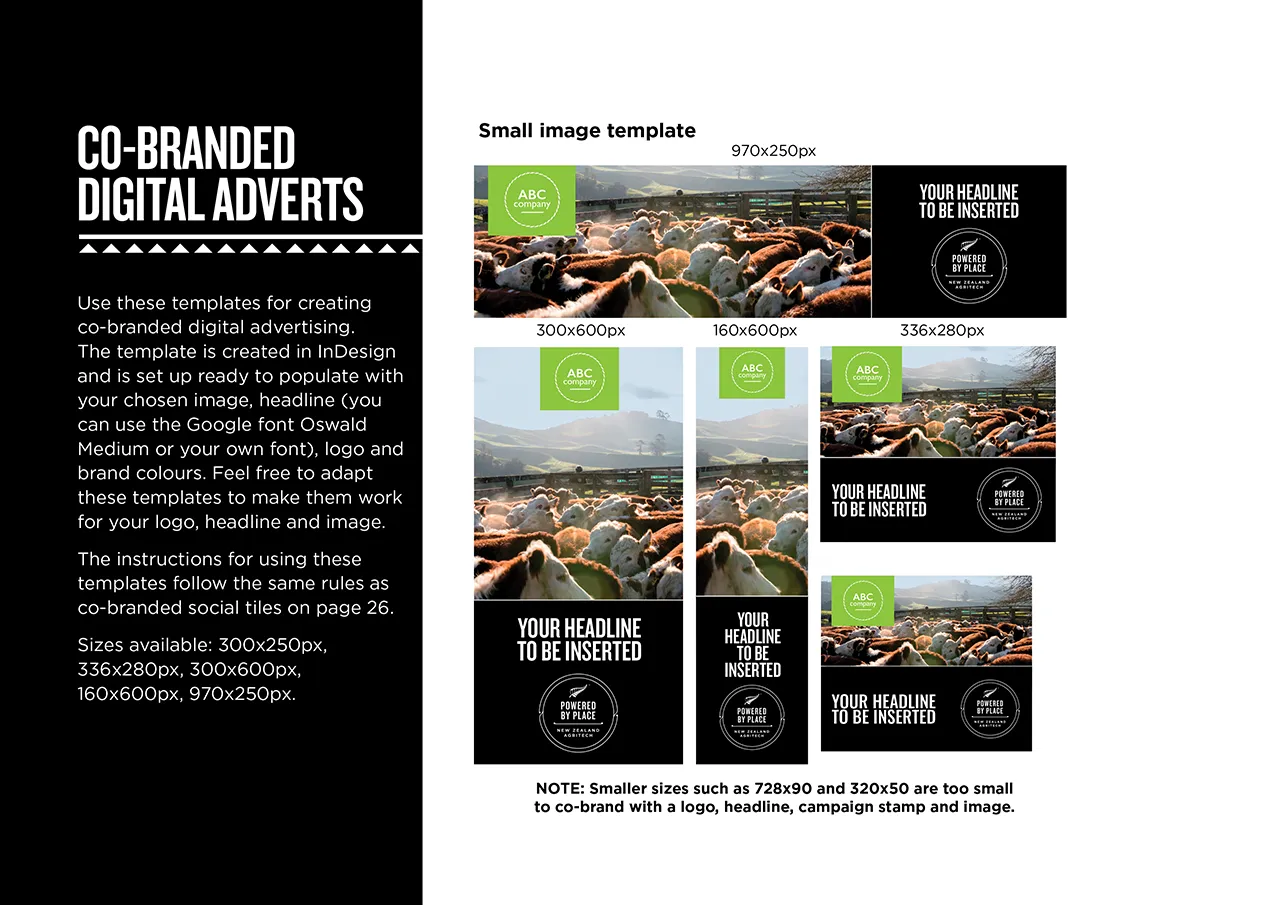 Powered By Place digital advert InDesign template