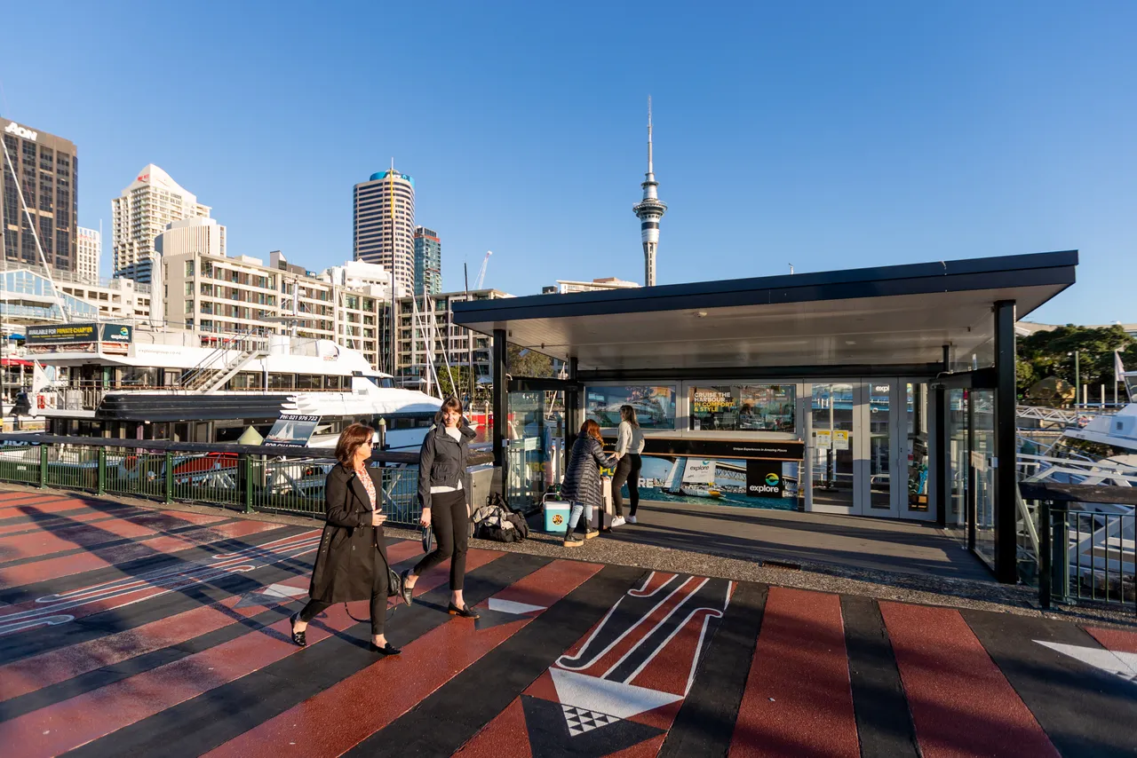 Viaduct Harbour with Sky Tower in background