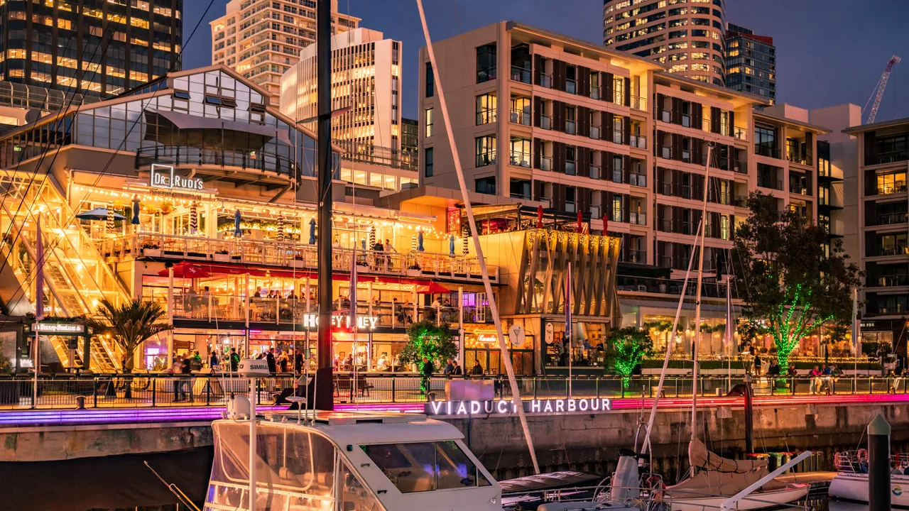 Viaduct Harbour at Night